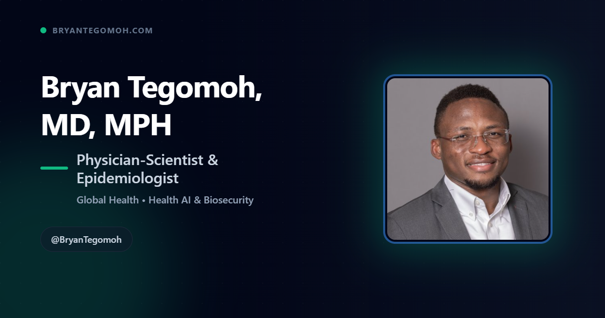 Bryan Tegomoh, MD, MPH